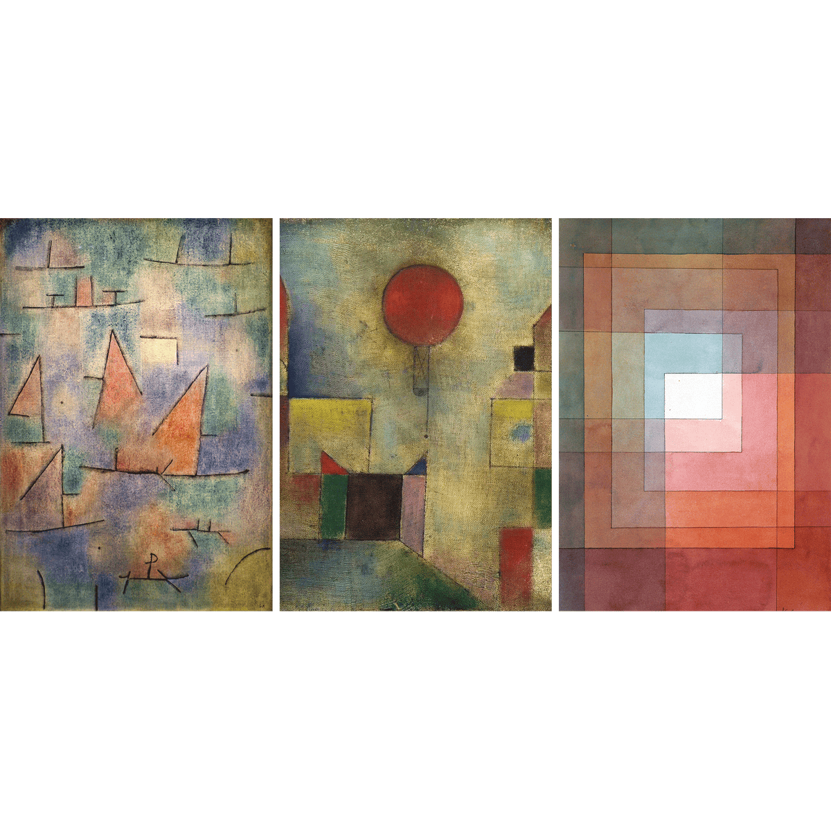 Paul Klee Abstract Art - Set Of 3 Prints - Wall Art Wrapped Frame Canv ...