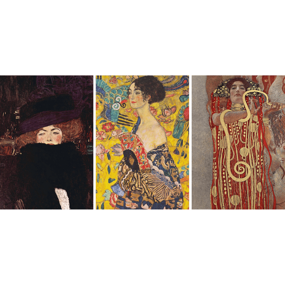Gustav Klimt Art Nouveau Exhibition Poster Set of 3 Prints - Wall Art ...