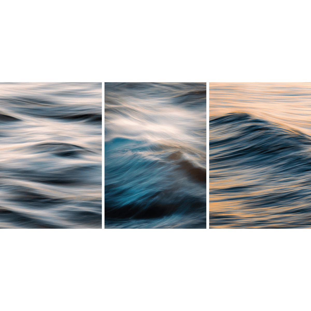 Moving Waves Ocean Modern Art Bathroom Prints Set of 3 Prints - Wall A ...