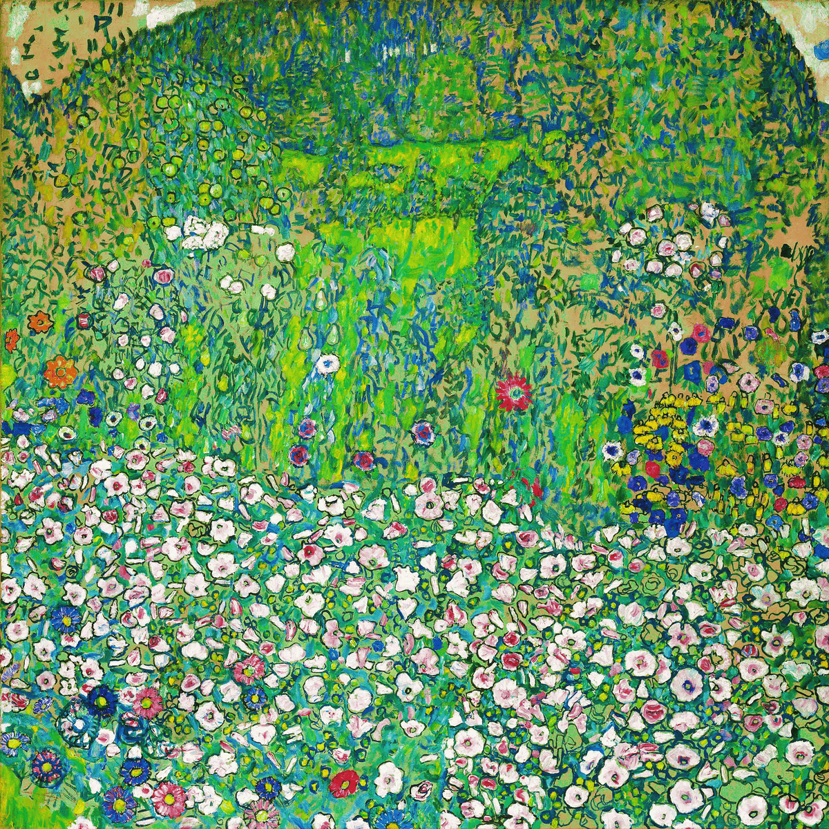 Garden Landscape With Mountain Top Abstract by Gustav Klimt - Wall Art ...