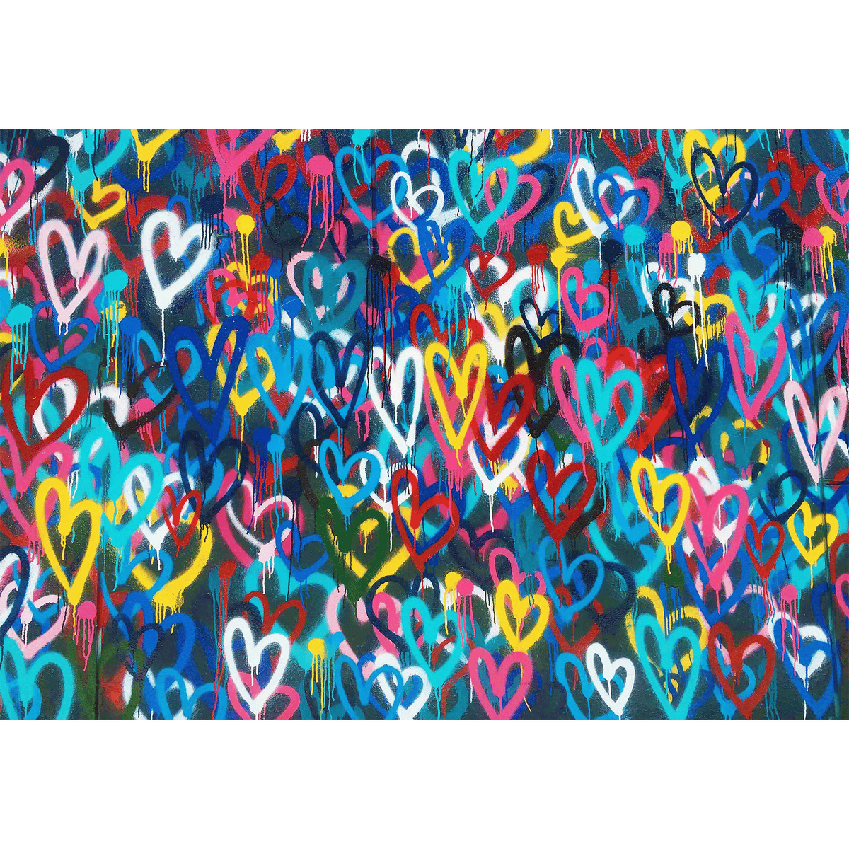 Love Hearts Graffiti Wall Art Wrapped Frame Canvas Print – The Art ...