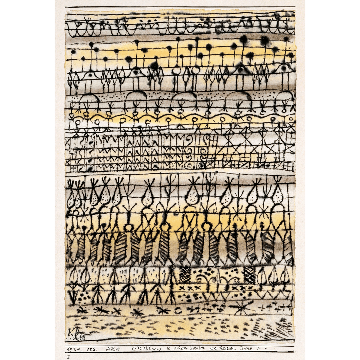 Paul Klee Era Cooling In A Hot Zone Garden 1924 Abstract Bauhaus - Wal ...