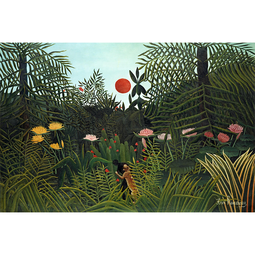 Virgin Forest with Sunset by Henri Rousseau's (1910) - Wall Art – The ...