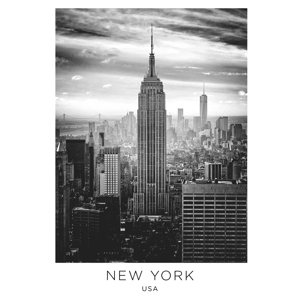 New York USA Cityscape - Wall Art Wrapped Frame Canvas Print – The Art ...