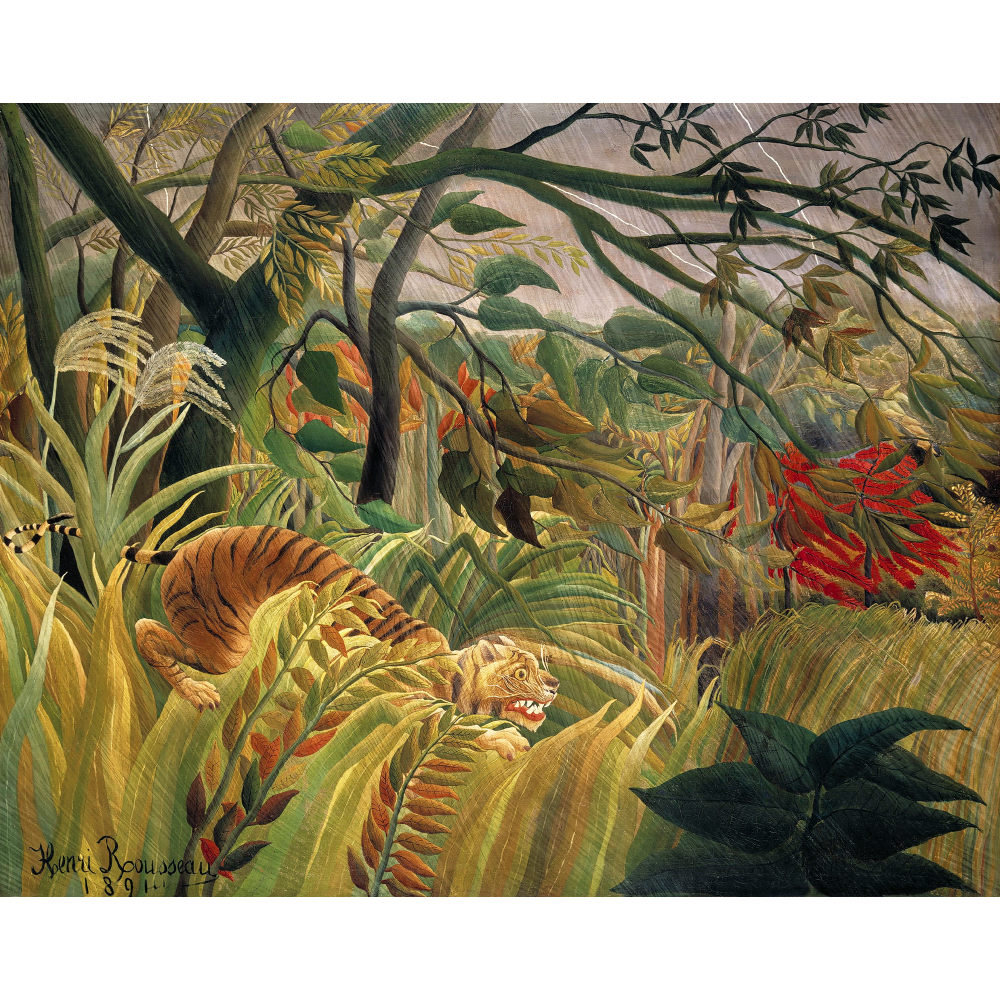 Tiger in a Tropical Storm by Henri Rousseau (1891) - Wall – The Art ...